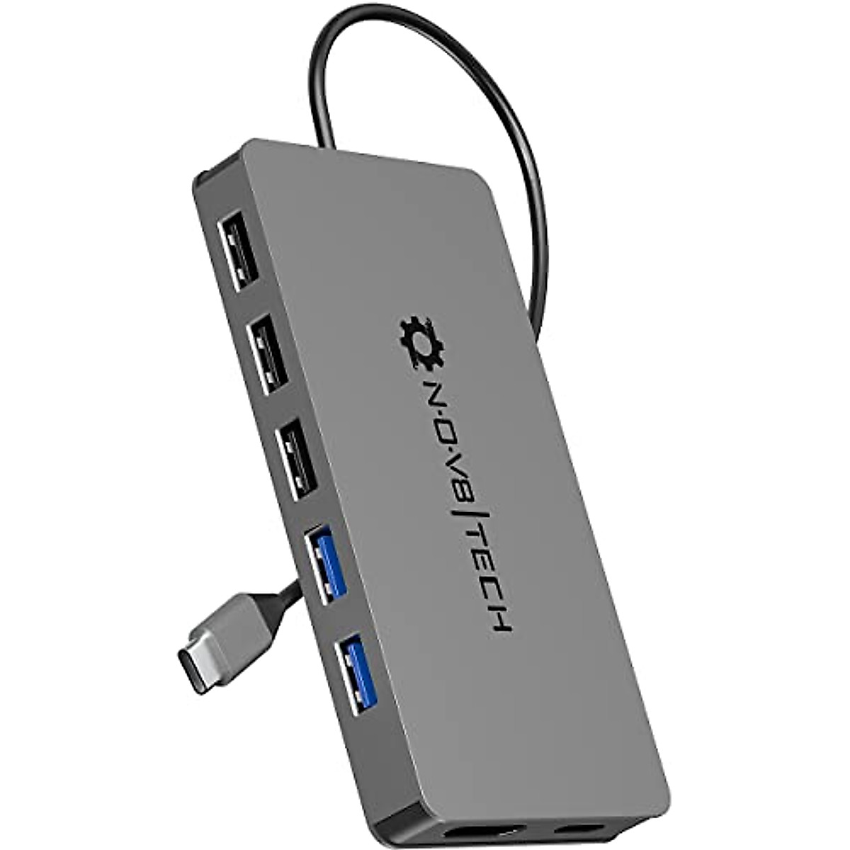 NOV8Tech USB C Hub, 11 in 1 USB Hub 3.0 Adapter Dongle for M1 MacBook Pro Air, Windows Laptop and Other Type C Devices, 4K HDMI, 100W USB C Dock PD, Micro SD & 2X SD, 2X USB 3.0, 3X USB 2.0