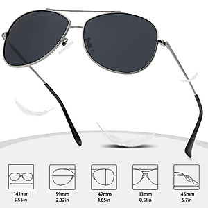 IOHLNG Aviator Sunglasses for Women Men Polarized Pilot Sunglasses Military Shades Vintage Classic Metal Sun Glasses Gunmetal Frames