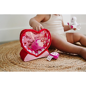 Baby's First Valentine's Day Gift - Deluxe Toy Set with 4 Sensory Toys (Cat, Heart, Flower, Cupcake) for Babies and Toddlers - Sweet Valentine's Gift for Baby Girls and Baby Boys by Genius Baby Toys