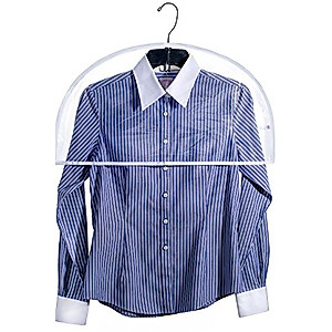 Clear Vinyl Shoulder Covers Closet Suit Protects Storage Home Decor Set of 12, 12"H x 22"W x 2"D