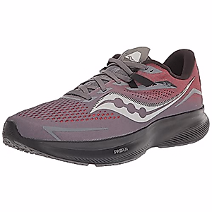 Saucony Men's Ride 15 Running Shoe, Charcoal/RED, 12.5