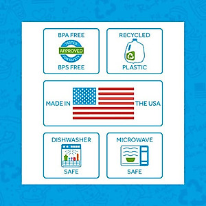 Re-Play Made in USA 12 Oz. Reusable Plastic Bowls, Pack of 4 Without Lid - Dishwasher and Microwave Safe Bowls for Snacks and Everyday Dining - Toddler Bowl Set 5.75" x 5.75" x 2", Meadow