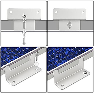 WMYCONGCONG 8 Pack Solar Panel Mounting Bracket with Nuts and Bolts Aluminum Z Brackets Roof Solar Panels Bracket for RV Roof Boat Wall Off Grid Installation