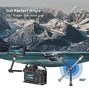 SmallRig 9.8 inch Adjustable Articulating Magic Arm with Both 1/4" Thread Screw for LCD Monitor/LED Lights - 2066B