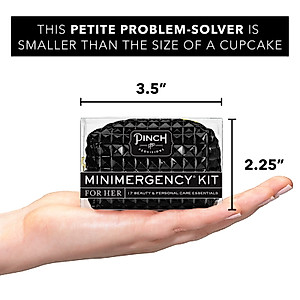 Pinch Provisions Minimergency Kit, Includes 17 Travel-Sized Cosmetic Essentials, Convenient for Purses, Emergency Beauty Accessories, Gifts for Holiday’s & Birthday’s, Edge Black