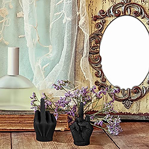 2 Pieces Middle Finger Aesthetic Candles Soy Wax Hand Shaped Candle Funky Room Decor Aesthetic Danish Room Decor Cool Trendy Modern Hippie Room Decor (Black)