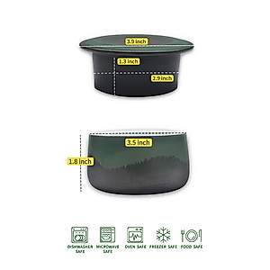 Windomere Handmade Porcelain Butter Crock Keeper - Ceramic French Butter Dish - 4Ounce Capaicty,Moutain Mist (3.85x2.25)