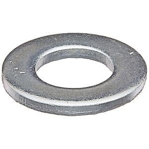Small Parts M10D125A Steel Flat Washer, Zinc Plated Finish, DIN 125, Metric, M10 Screw Size, 10.5 mm ID, 20 mm OD, 2 mm Thick (Pack of 100)
