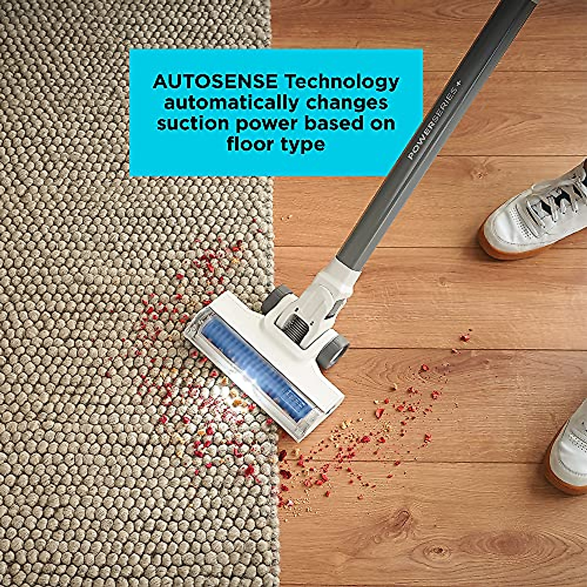 BLACK+DECKER POWERSERIES+ 16V MAX Cordless Stick Vacuum with LED Floor Lights, Lightweight, Multi-Surface, White (BHFEA420J)