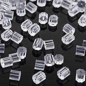 Kerryjewl Silicone Earring Backs,100pcs Soft Clear Plastic Earring Backs Replacement Earrings Hoops,Rubber Earring Backs for Studs