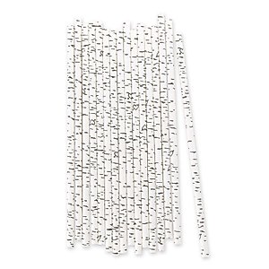 Birch Bark Love Print Paper Drinking Straw (Pack of 25)