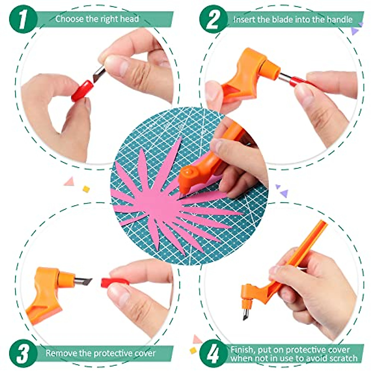 25 Pieces Craft Cutting Tools 5 Craft Knife 15 360-degree Rotating Blade Craft Knife 15 30 45 Degree with Cutting Mat 4 Weeding Tool Art Cutter Paper Craft Cutting Tools for DIY Craft Stencil Supplies