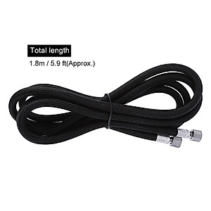 Shexton EVA Braided Airbrush Hose, 5.9ft, 1/8"-1/4" Adapters, BSP Fittings for Air Compressor Connection