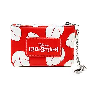 Disney Bag and Wallet Combo, Lilo and Stitch Lilo Hula Pose and Dress Print Red, Vegan Leather