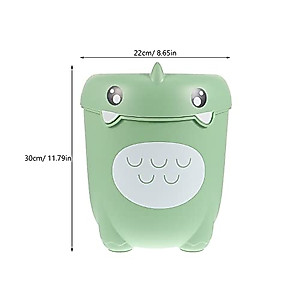 Healifty Dinosaur Trash Can Lovely Wastepaper Basket Cartoon Animal Design Garbage Container Bin for Bathroom Kitchen Bedroom Home Office Light Green