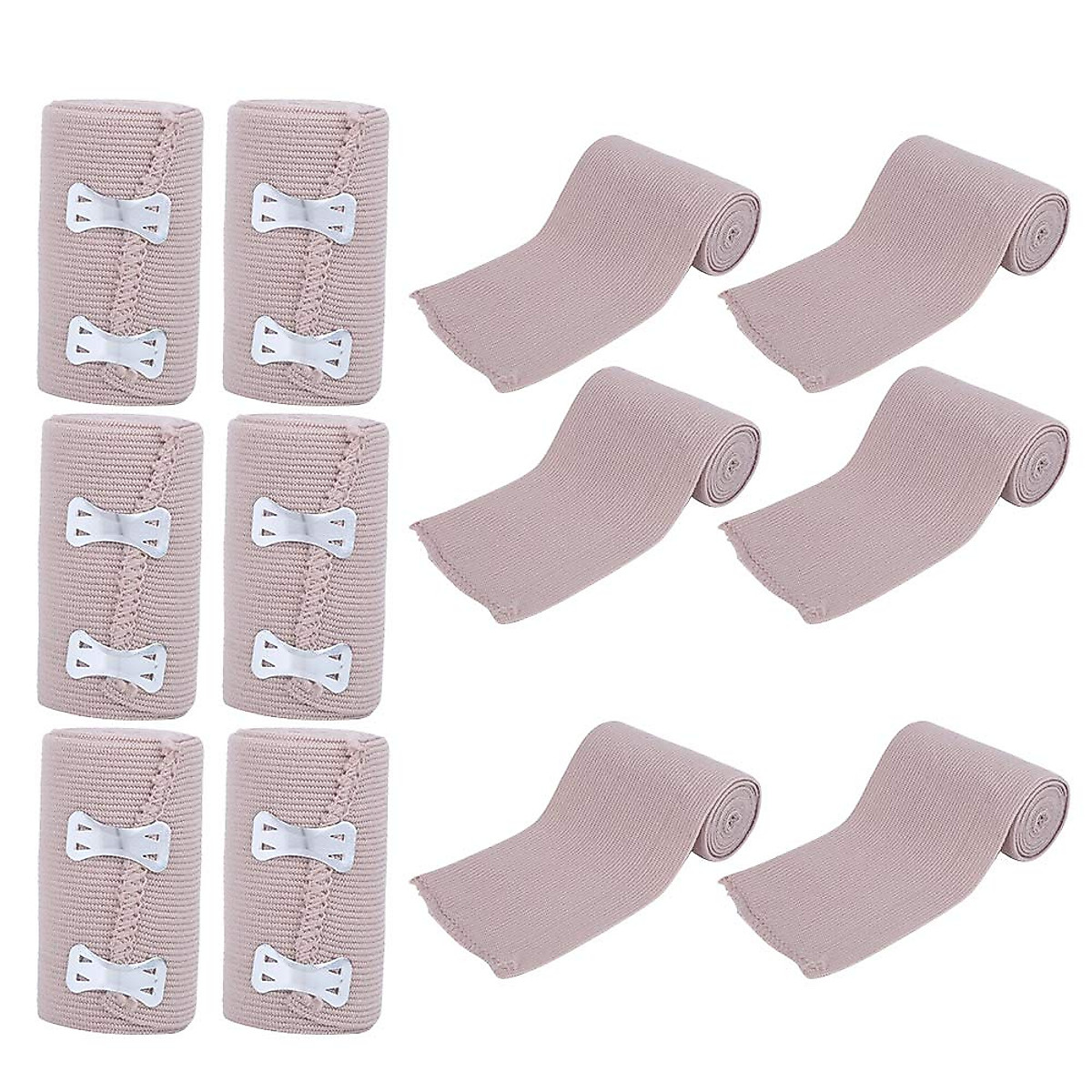 12 PCS Elastic Bandage Wrap,Bandage Compression Elastic Wound Dressing Comfortable for Sports Injury Emergency Aid Tool(7.5cm x 4.5m)