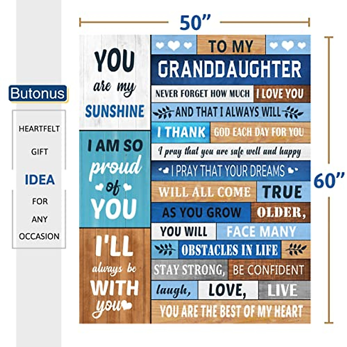 Gifts for Granddaughter,Granddaughter Gifts from Grandma Grandpa,to My Granddaughter Blanket 60”x50”,Granddaughter Gifts from Grandparents Grandmother for Birthday Graduation Christmas