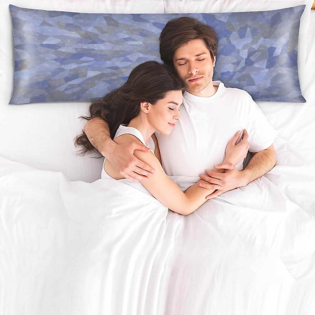 Swirl Camo Body Pillow Covers Decorative Soft Bedding Satin Pillowcase with Zipper Closure Cooling Breathable Long Pillow Case-21"x 54"