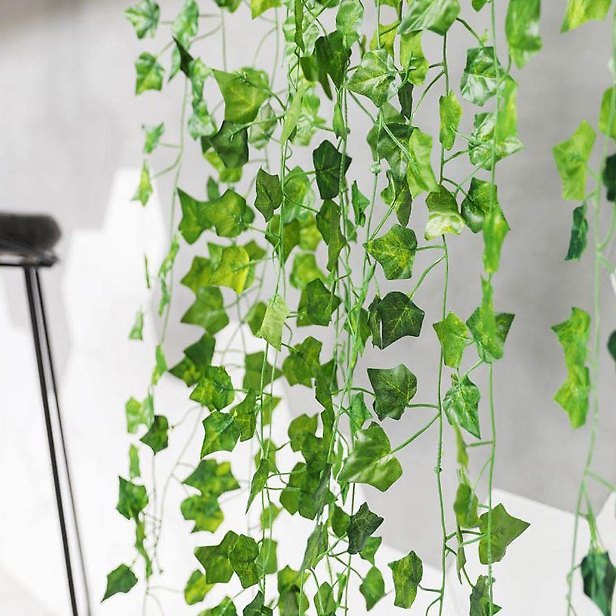 FOKEN 12 Pack Artificial Ivy Garland Fake Ivy Leaves Hanging Plants Vine Greenery Garland Home Kitchen Balcony Garden Office Wedding Wall Decor