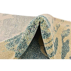 Unique Loom Positano Collection Coastal Modern Coral Lobster Shells Light Blue Area Rug (9' x 12')