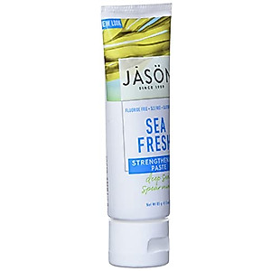 Jason Sea Fresh Strengthening Fluoride-Free Toothpaste, Deep Sea Spearmint, Travel Size, 3 Oz