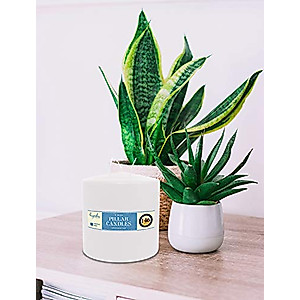 HYOOLA White Three Wick Large Candle - 6 x 6 Inch - Unscented Big Pillar Candles - 146 Hour - European Made