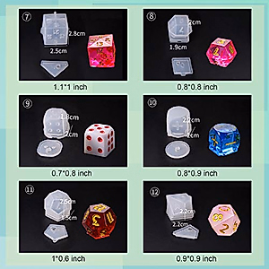 LET'S RESIN Dice Molds for Resin,Resin Dice Mold Set with Letter Number,Polyhedral Silicone Dice Molds for Resin Casting,3D Silicone Mold Kit for DIY Personalized Dices Making,Table Board Game