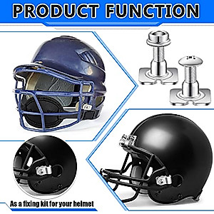 26 Pcs Helmet Repair Kit Include Helmet Chin Strap Screwdriver 4 R Shape Football Visor Clips 12 Screws with Nuts 4 Rubber Gaskets 4 Helmet Buckles, Hardware Kit for Youth Hockey Baseball Sports