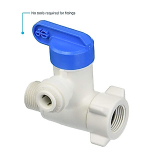 John Guest 3/8 x 3/8 x 1/4 Inch Angle Stop Adapter Valve, Push to Connect Plastic Plumbing Fitting, PASVPP1