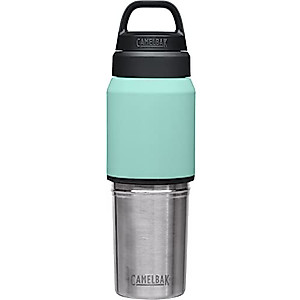 CamelBak MultiBev Water Bottle & Travel Cup – Vacuum Insulated Stainless Steel – Coastal/Lagoon – 17 oz bottle & 12 oz cup