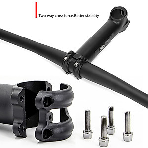 150mm Super Long Shock-Absorbing Bike Handlebar Stem for Road/Mountain Bike Aluminum Alloy CNC Fitting Pole Folding Bike Stems 12-Degree 31.8mm (Black)