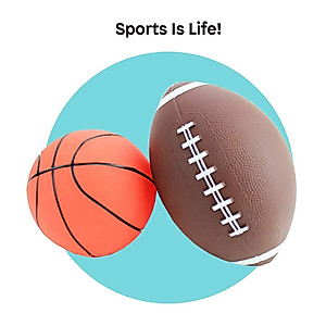 Boley 4 Piece Playground Ball Set - Includes Soccer Ball, Basketball, Football, Volleyball, and Ball Pump - Great for Backyard Games, Outdoor Sports, Schoolyard Activities