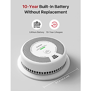 X-Sense Wireless Interconnected Combination Smoke and Carbon Monoxide Detector, 10-Year Battery Powered Fire and CO Alarm, SC06-W, Pack of 1