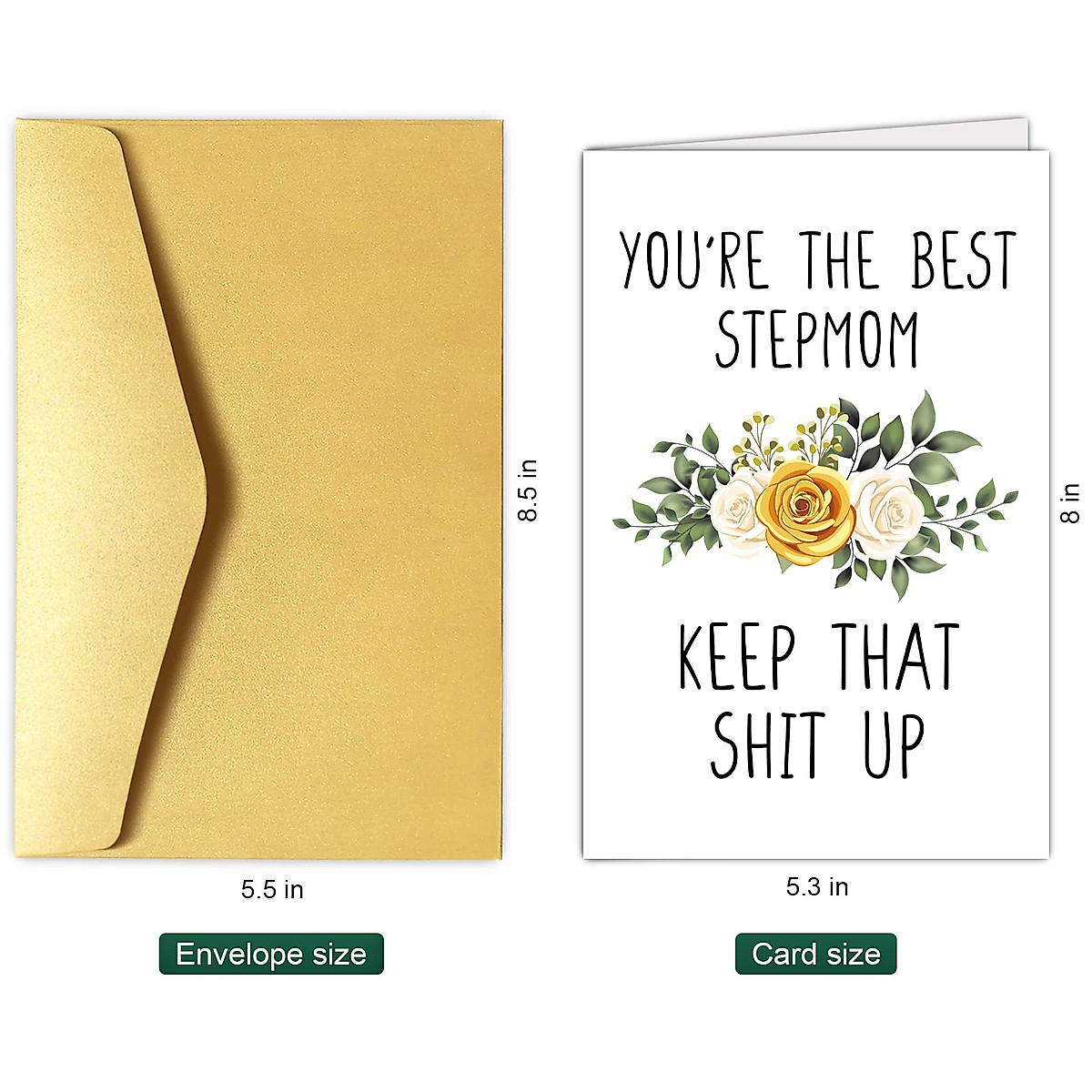 Funny Stepmom Greeting Card Gift, Mother's Day Card for Stepmom, Stepmom Birthday Card, Best Stepmom Card