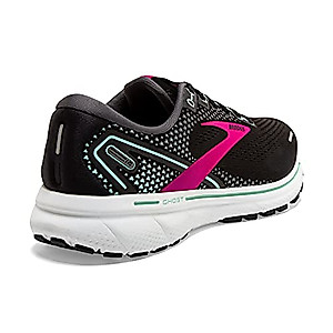Brooks Women's Ghost 14 Neutral Running Shoe - Black/Pink/Yucca - 8.5 Medium