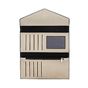 Cute Faux Leather Clutch Solid Color Wallet Organizer-Gold