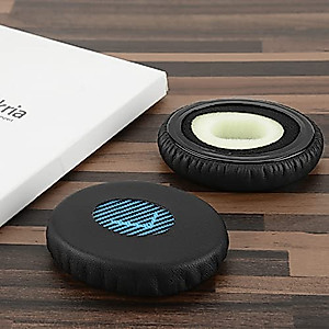 Geekria QuickFit Replacement Ear Pads for Bose On-Ear OE2, OE2i, SoundTrue On-Ear, SoundLink On-Ear Headphones Ear Cushions, Headset Earpads, Ear Cups Repair Parts (Black/Blue)