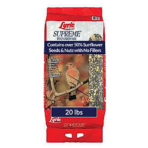 Lyric Supreme Wild Bird Seed, Wild Bird Food Mix with Nuts and Sunflower Seeds, 20 lb. Bag
