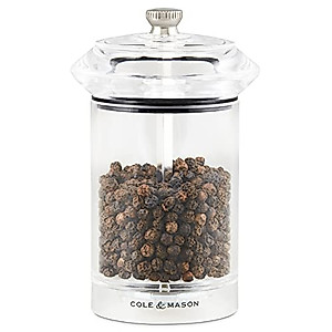 Cole & Mason H83001P Solo Clear Pepper Mill, Precision+, Acrylic, 114 mm, Single, Includes 1 x Pepper Grinder