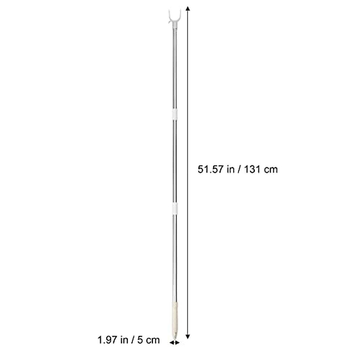 DOITOOL Long Reach Closet Pole with Hook for Reaching, Telescoping Closet Pole Extending Closet Hook Pole, Adjustable Long Reach Stick for Closet, Ceiling, Shelf ( 37.73 inch )