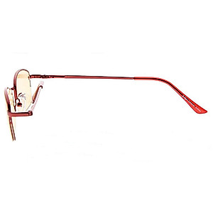 CessBlu Half-Rim Blue Light Filter Glasses Bendable Computer Reading Glasses Women(Wine-Red) without Strength