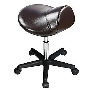 Master Massage Ergonomic Swivel Saddle Rolling Hydraulic Stool in Coffee for Clinic,Salons,debtists,Home,Office