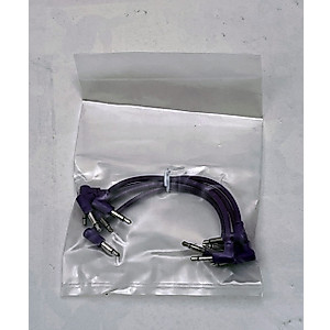 Starving Students Music Supplies Luigis Modular M-PAR Right Angled Eurorack Patch Cables - Package of 5 Purple Cables, 4" (10 cm)