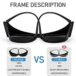 Bircenpro Polarized Fit Over Sunglasses: Wrap Around Over Glasses Sunglass for Men Women UV Protection