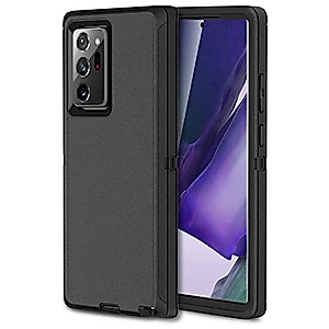 MXX Galaxy Note 20 Ultra Heavy Duty Protective Case with [3 Layers] Rugged Rubber Shockproof Protection Cover for Galaxy Note 20 Ultra (Black)