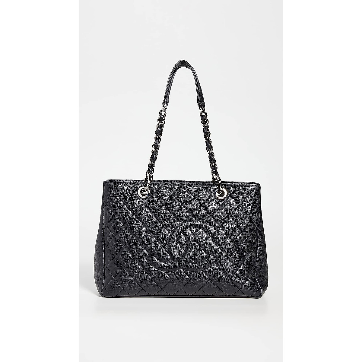 CHANEL Women's Pre-Loved Grand Shopping Tote, Caviar, Black, One Size