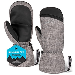 Tough Outdoors Winter Ski Mittens for Women & Men - Snow Mittens Cold Weather - Warm Insulated Waterproof Snowboard Gloves