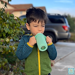 Tabor Place Glass Sippy Cup for Toddlers - The Luca | Spill-proof | Silicone Straw | Indigo Purple | 8 oz | Liquids Never Touch Plastic | Removable Handles
