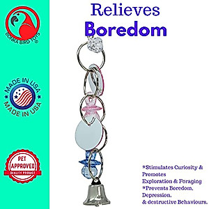 Bonka Bird Toys 1741 Mirror Mirror Small Medium Bird Toy Parrot Cage Craft Toys Cages African Grey Conure Cockatiel