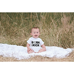 7 ate 9 Apparel Baby Boy's Born to Kick Onepiece 3-6 Months Black and White